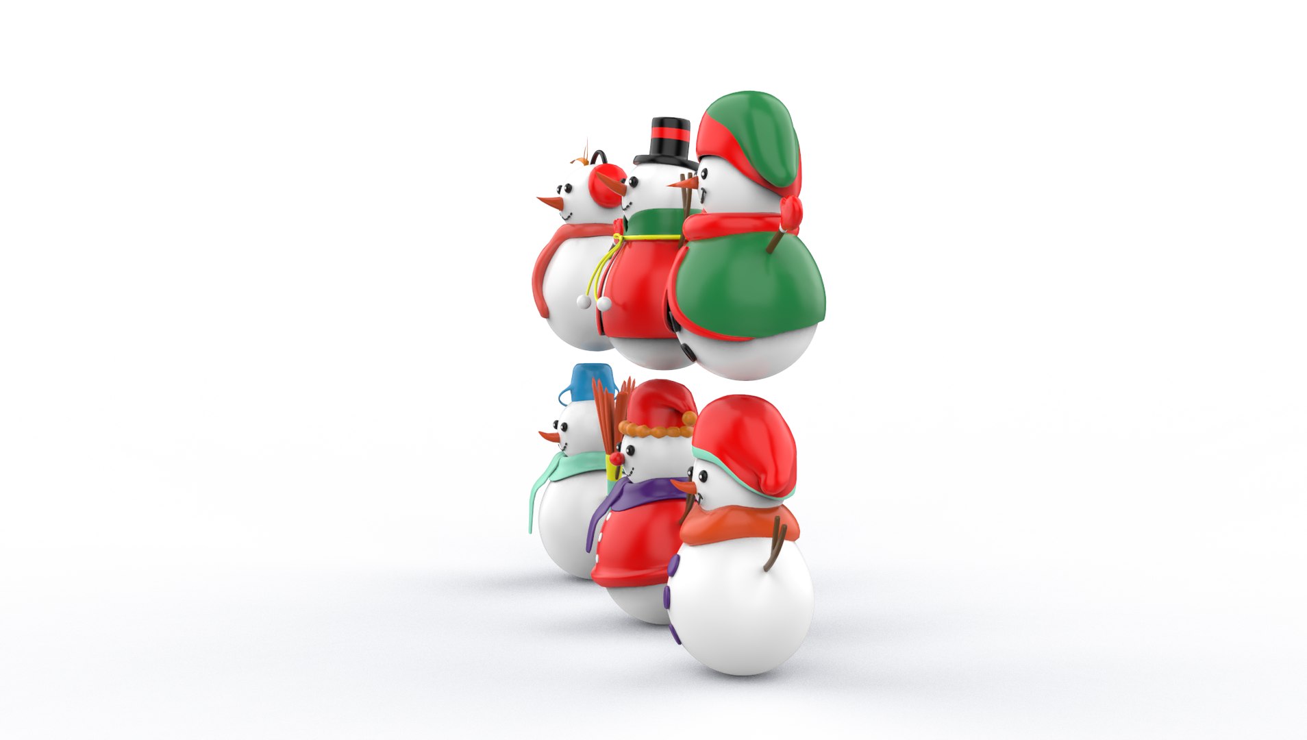 3D Snowmen Collections V002 - TurboSquid 2167794