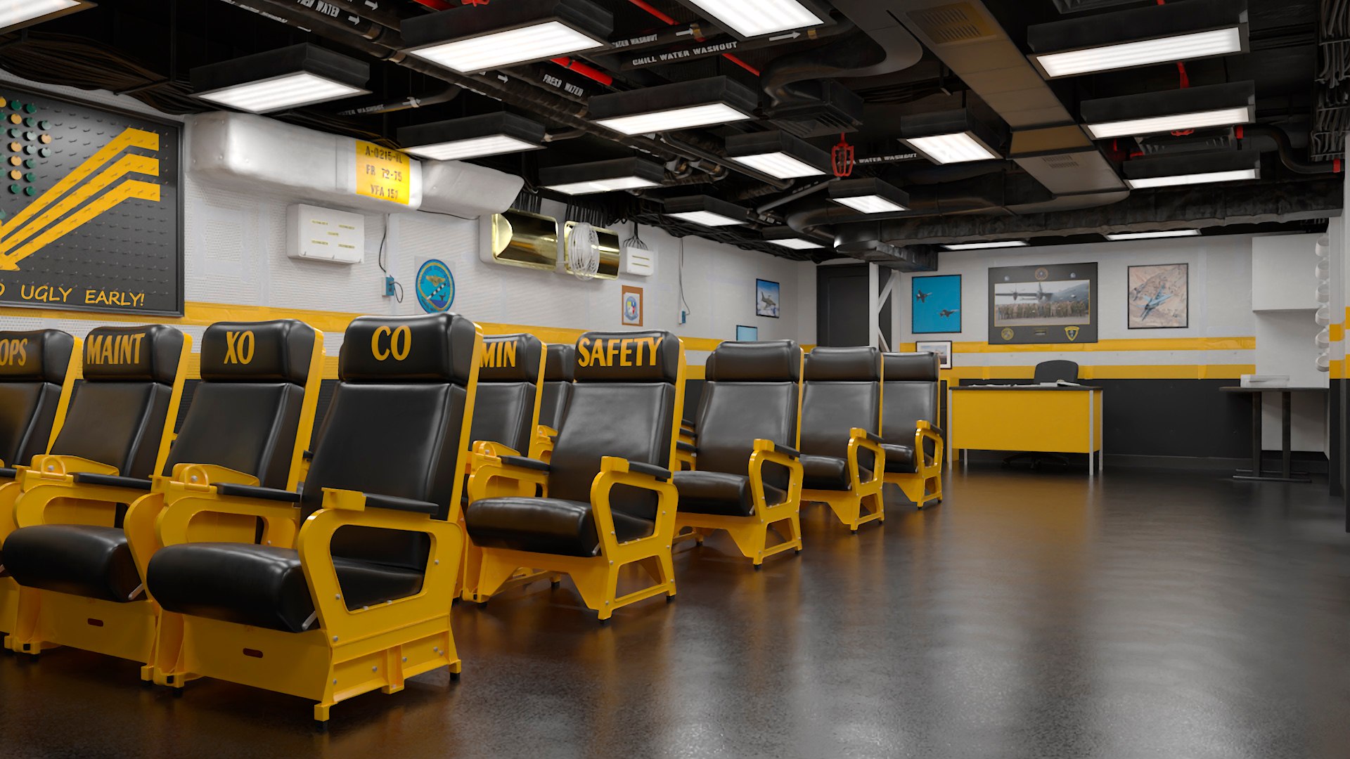 3D Aircraft Carrier Flight Ready Room - TurboSquid 2368884