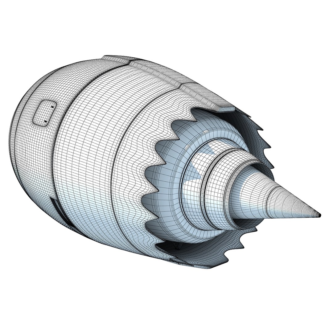 3d Aircraft Jet Turbofan Engine Model