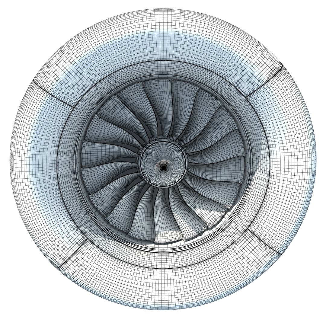 3d Aircraft Jet Turbofan Engine Model