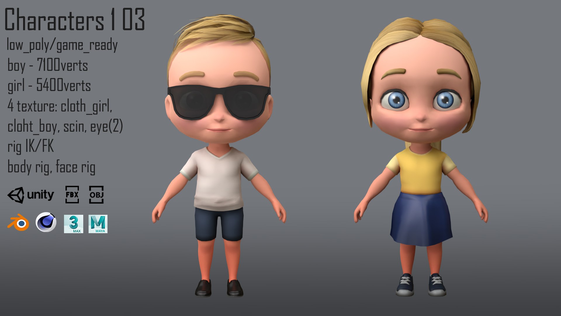 Characters Kids 1 03 3D Model - TurboSquid 1827756