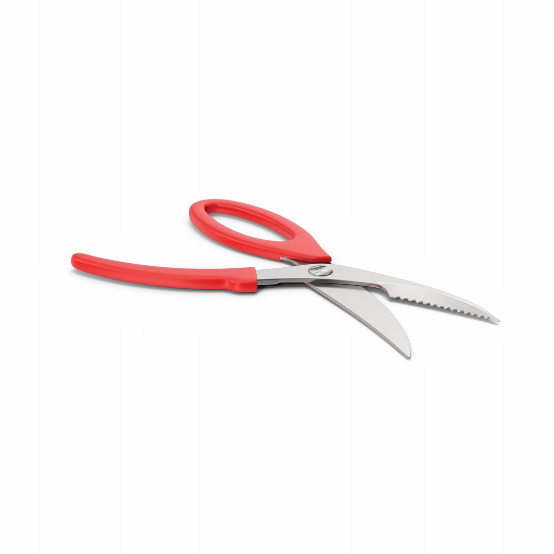 Red Kitchen Scissors 3D Model - TurboSquid 2002121