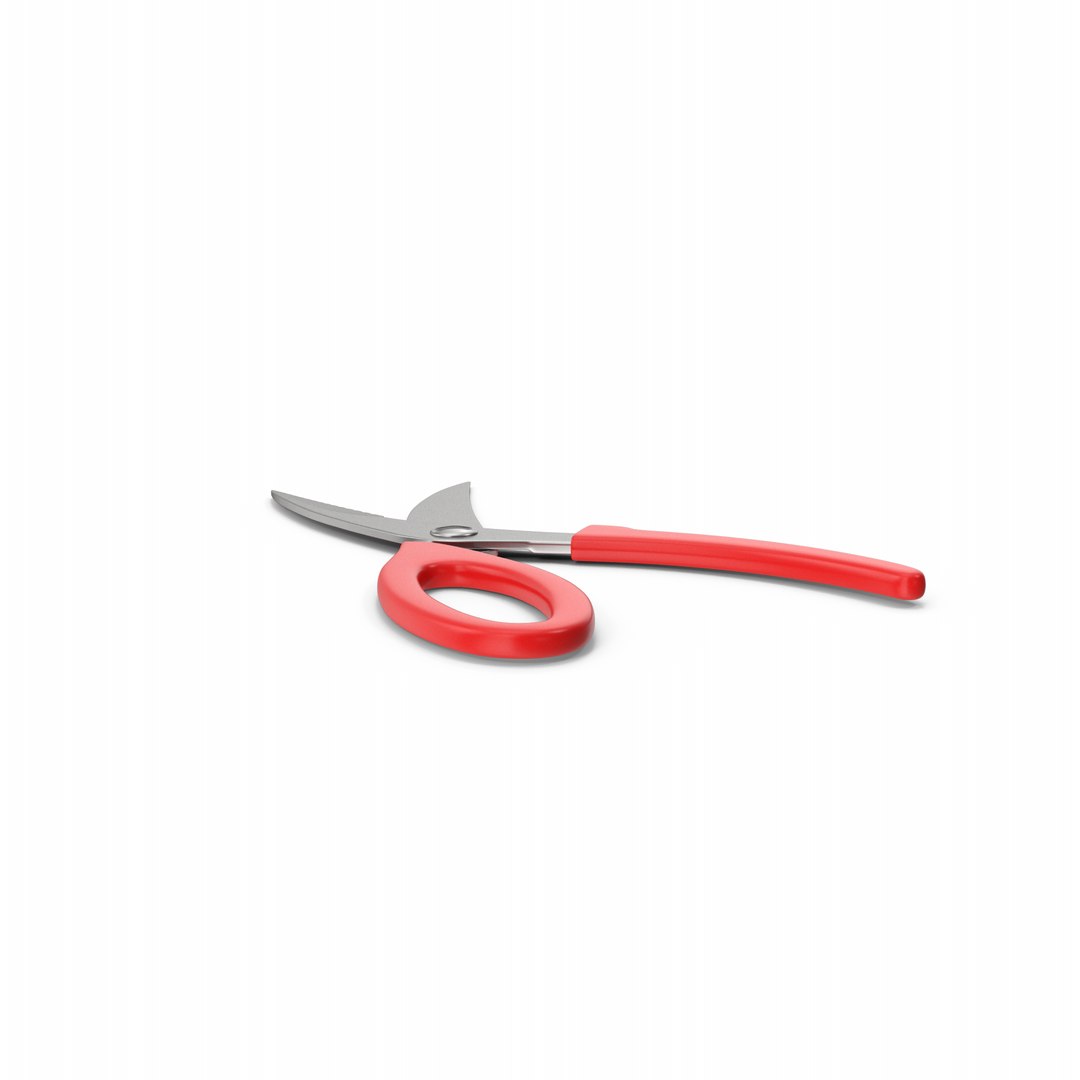 Red Kitchen Scissors 3D Model - TurboSquid 2002121