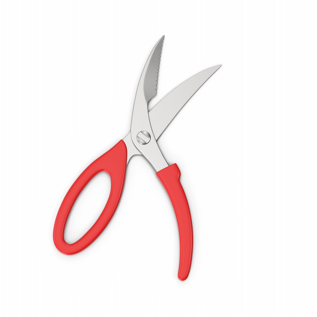 Red Kitchen Scissors 3D Model - TurboSquid 2002121