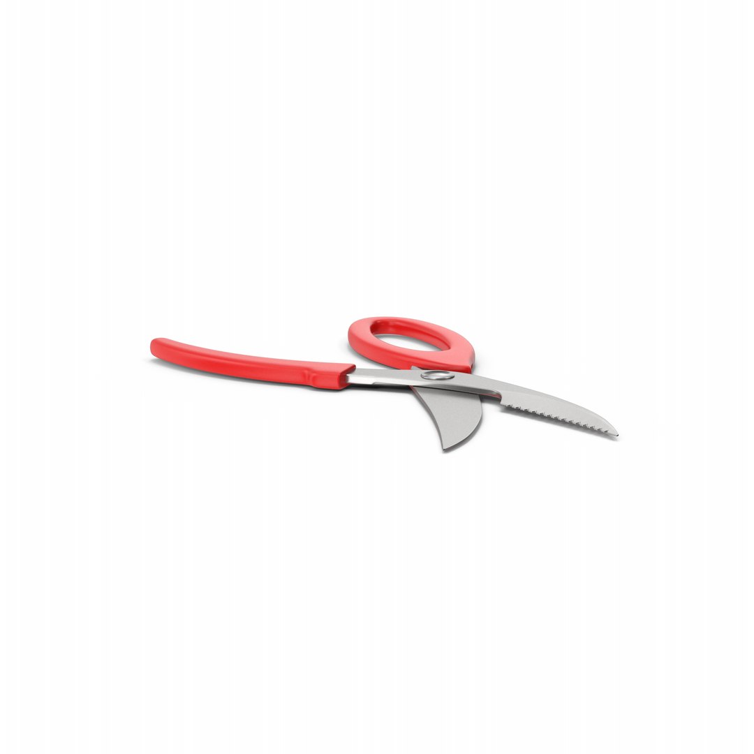 Red Kitchen Scissors 3D Model - TurboSquid 2002121