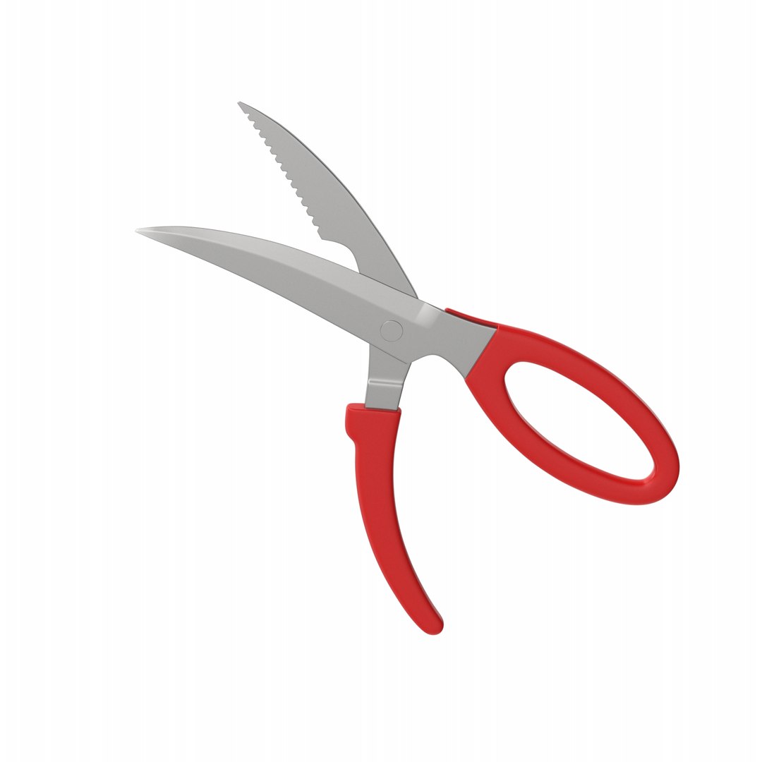 Red Kitchen Scissors 3D Model - TurboSquid 2002121