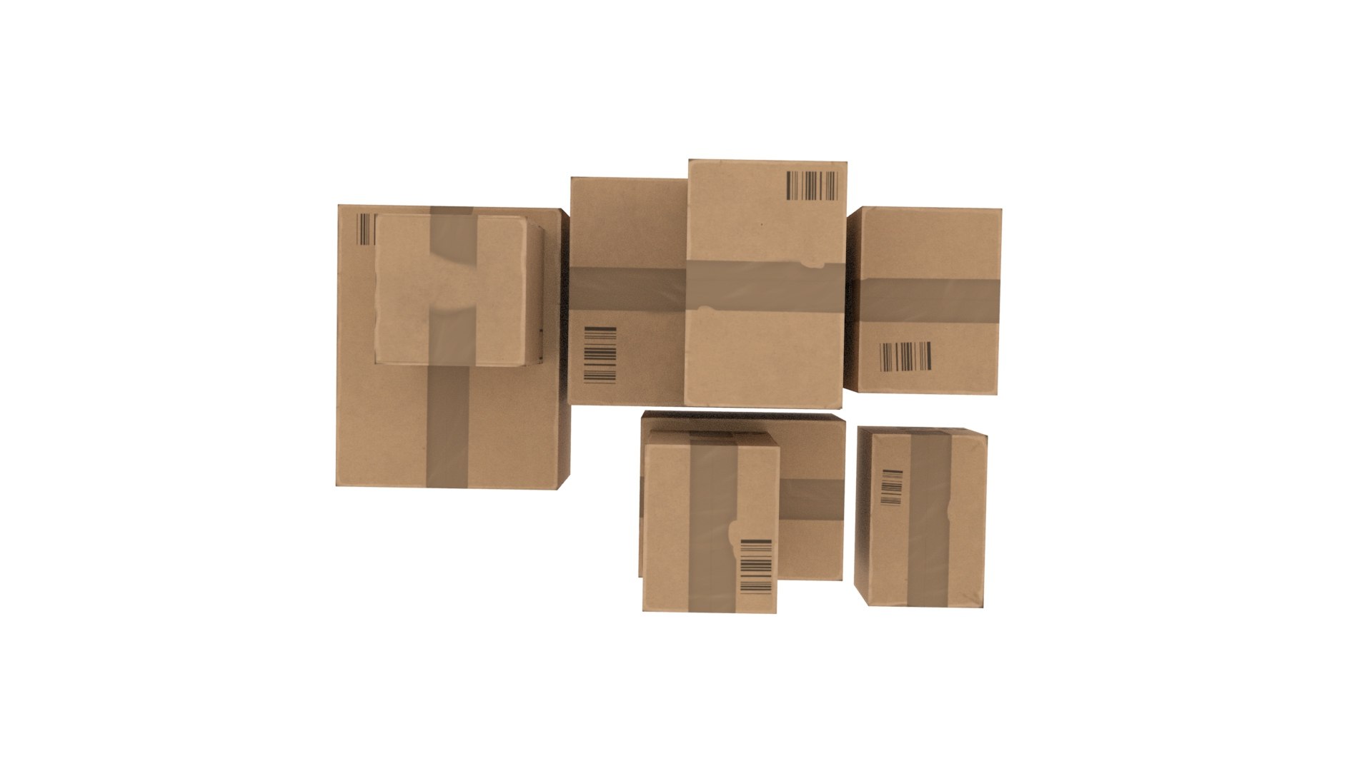 3D Cardboard Boxes - TurboSquid 1432126