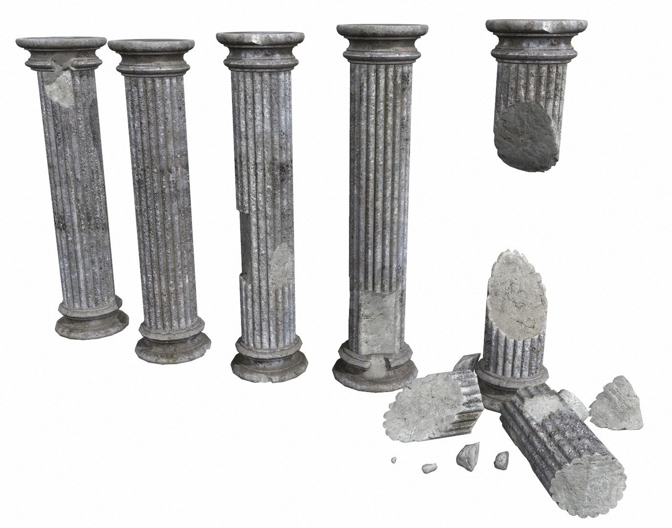3D Old Columns - TurboSquid 1396172