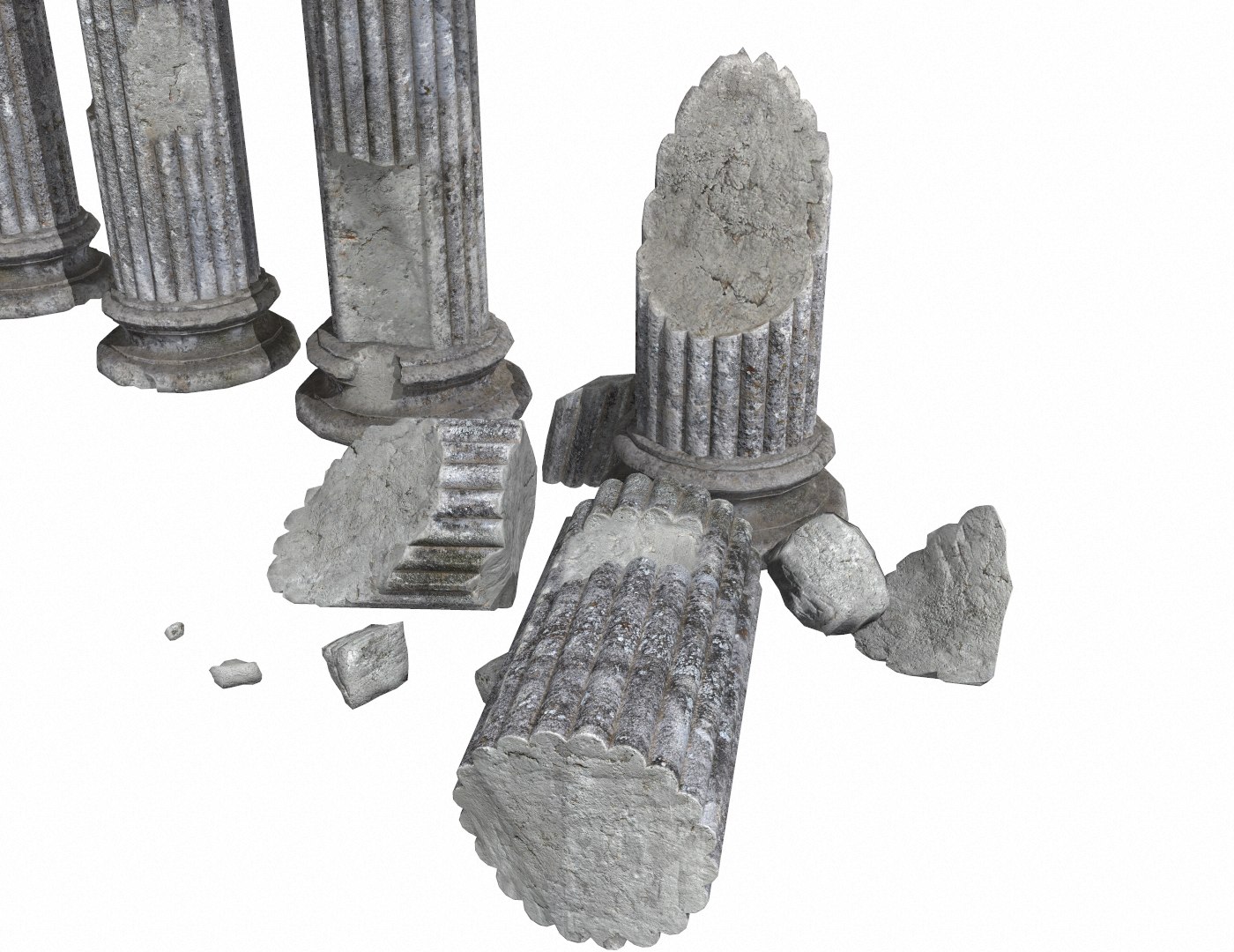 3D Old Columns - TurboSquid 1396172