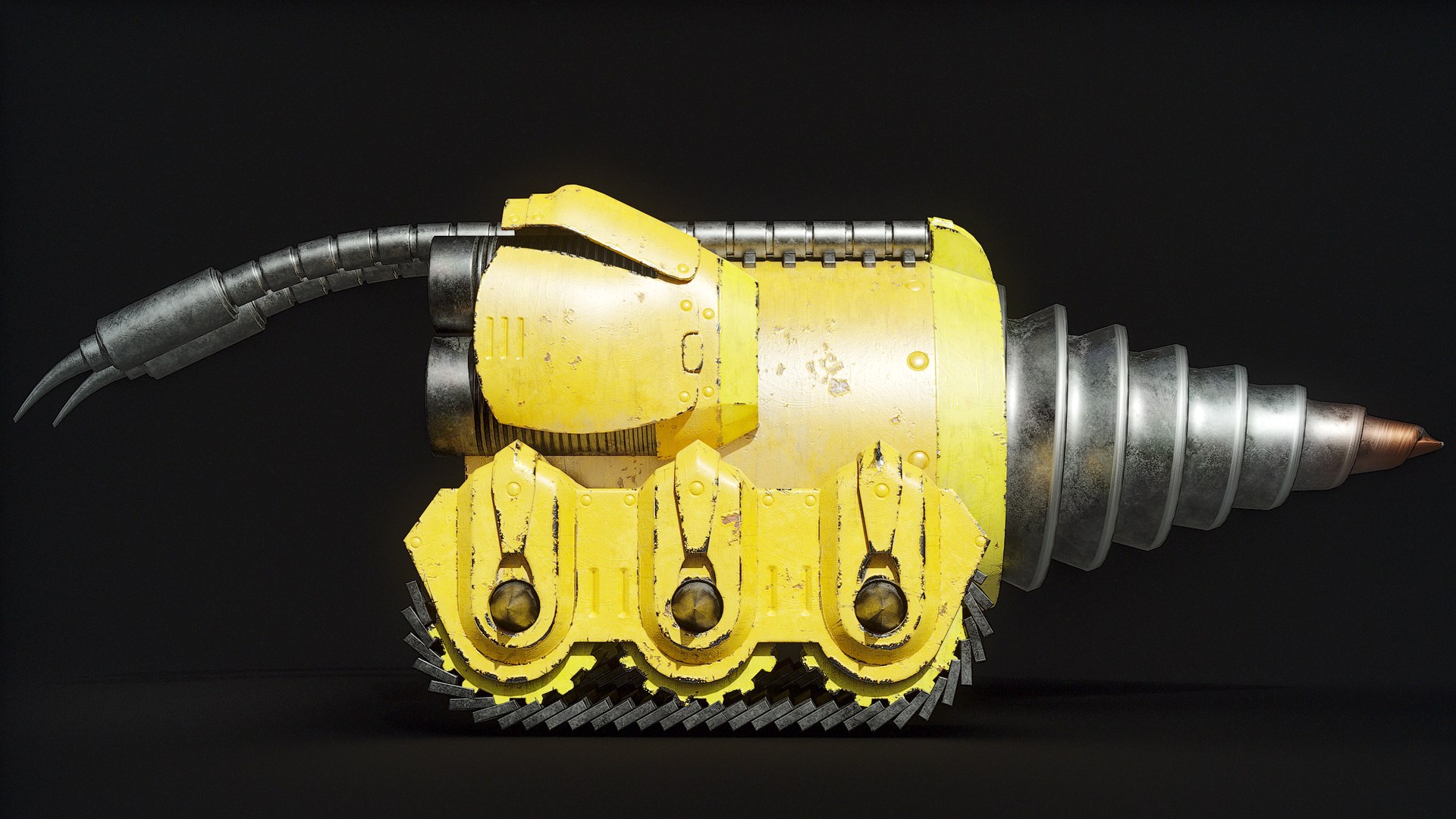 3D Fantasy Mobile Drill Vehicle PBR Model - TurboSquid 2142246