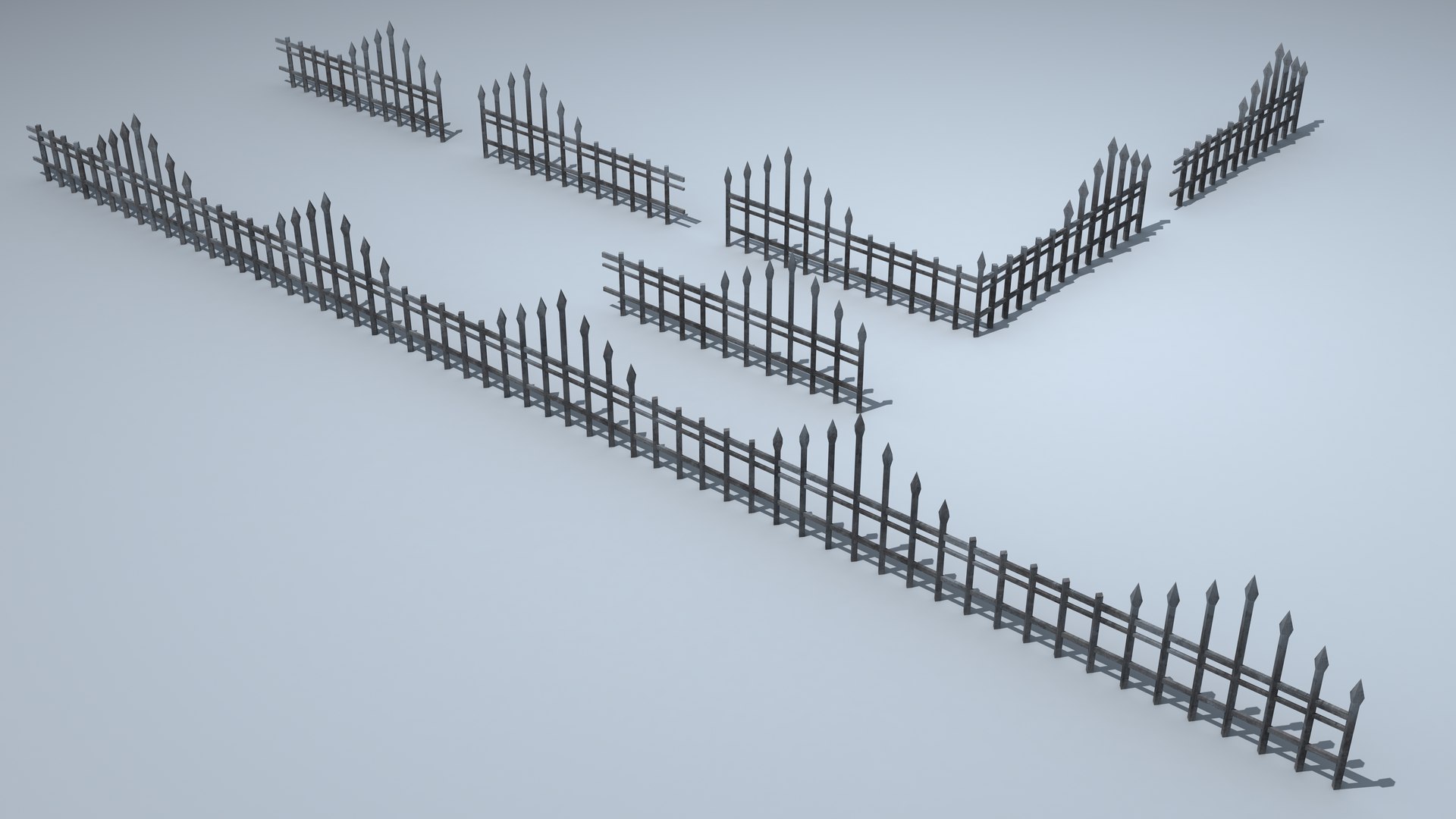 3D Metal Fence - TurboSquid 1463511