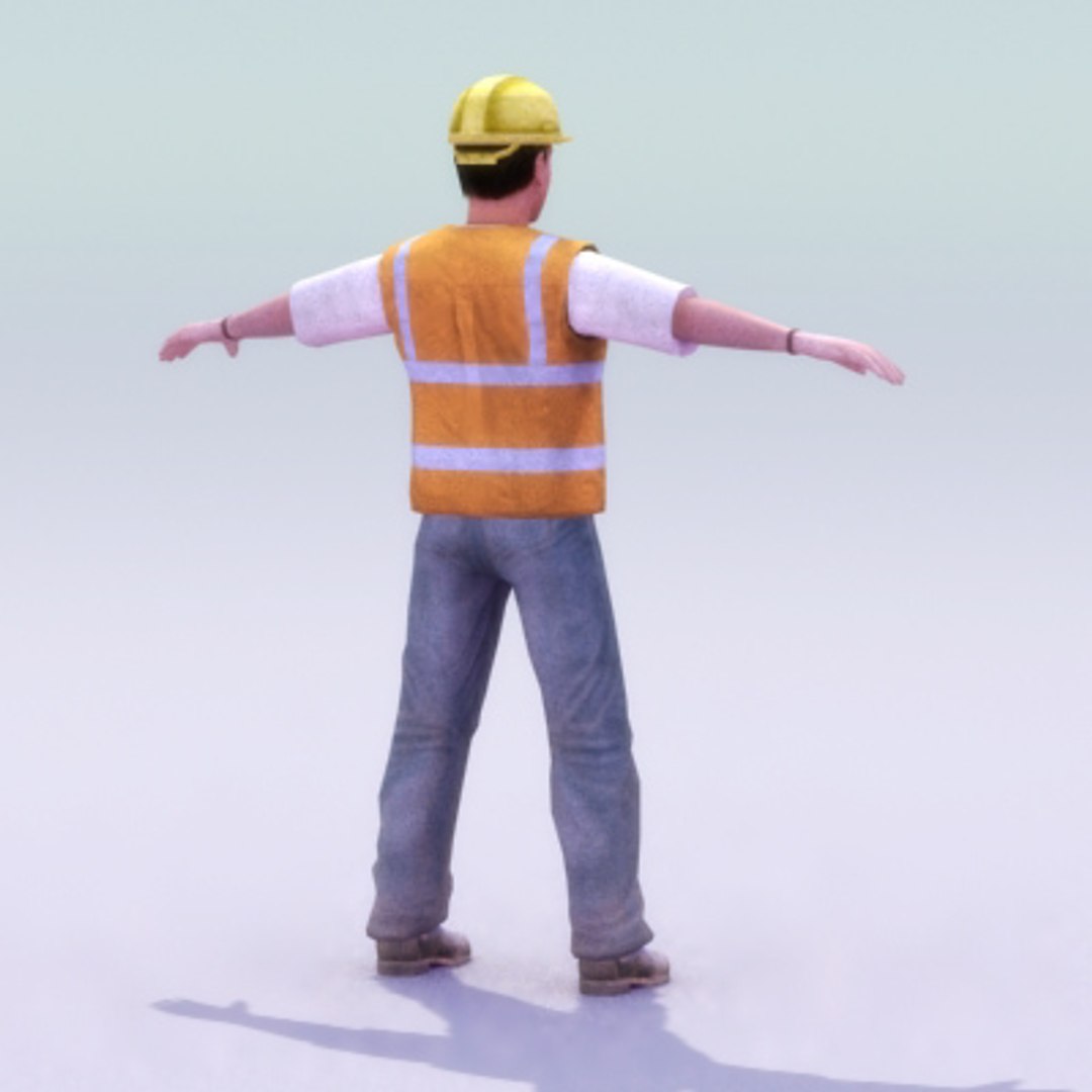 Construction Site Worker 3d Model