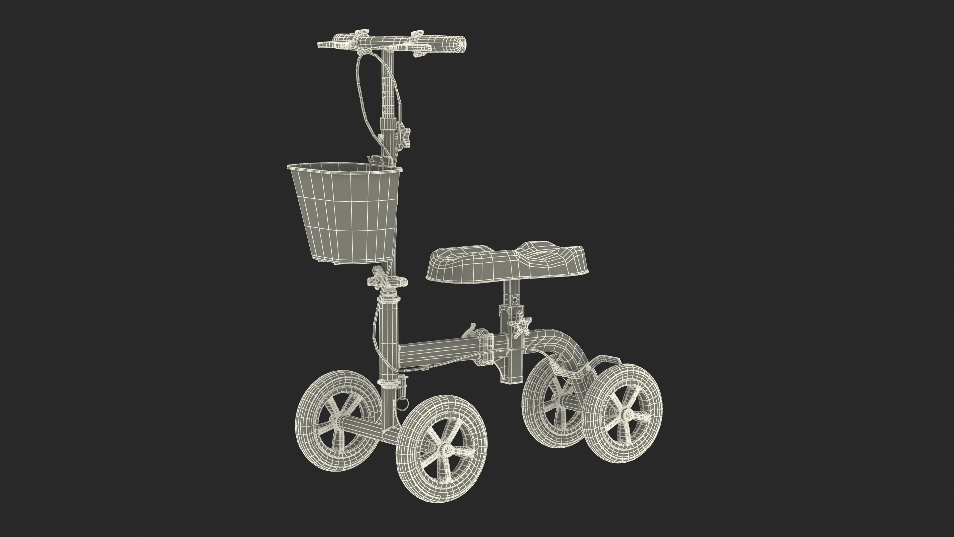 3D Black Knee Scooter Rigged For Maya Model - TurboSquid 2095460