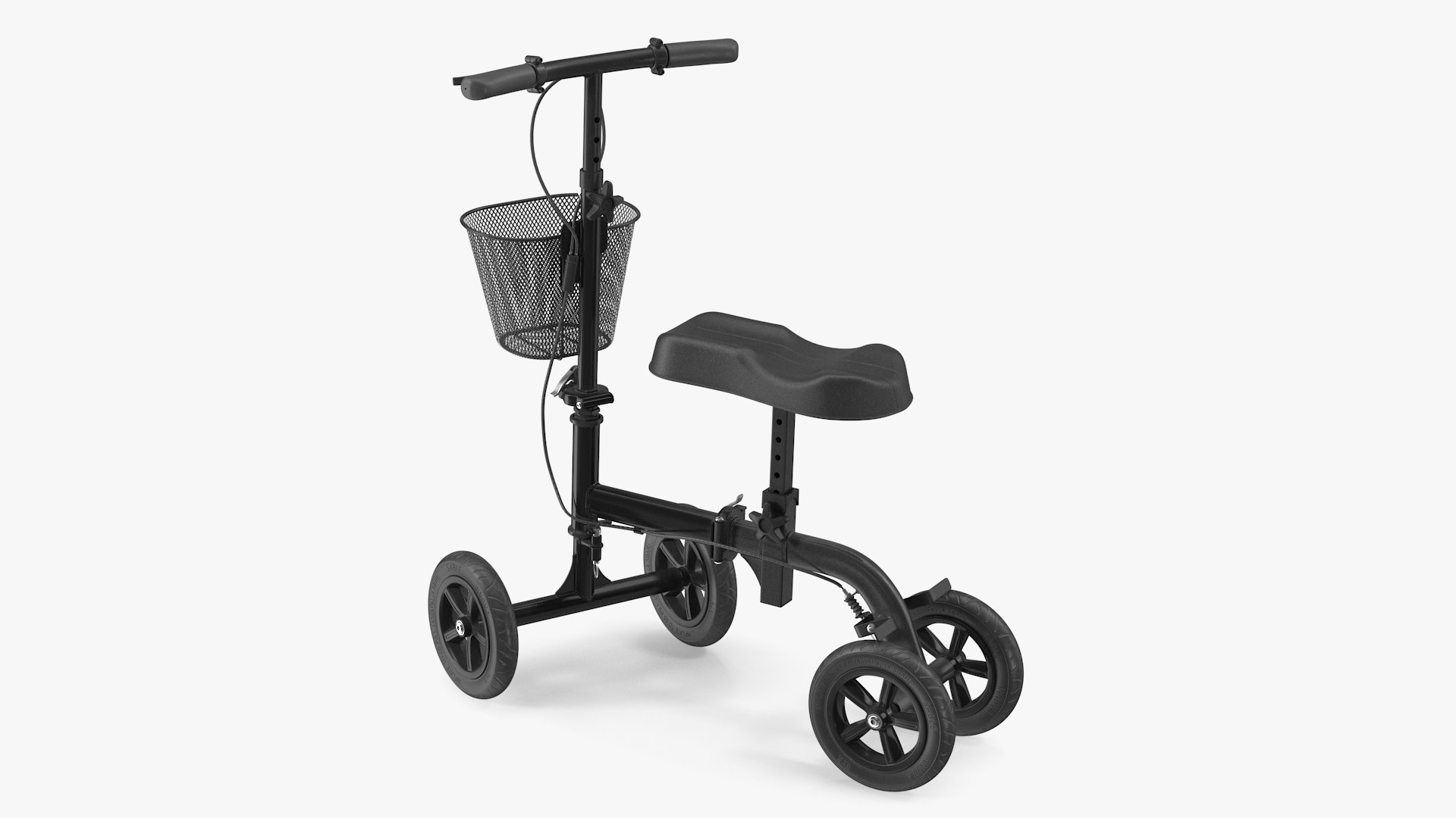 3D Black Knee Scooter Rigged for Maya model - TurboSquid 2095460