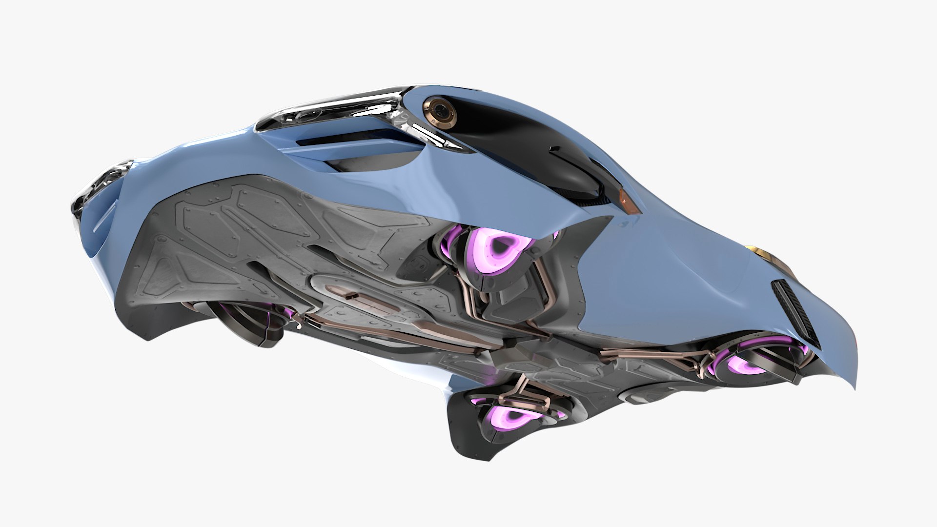 3D Model Futuristic Flying Car Blue Rigged - TurboSquid 2346544