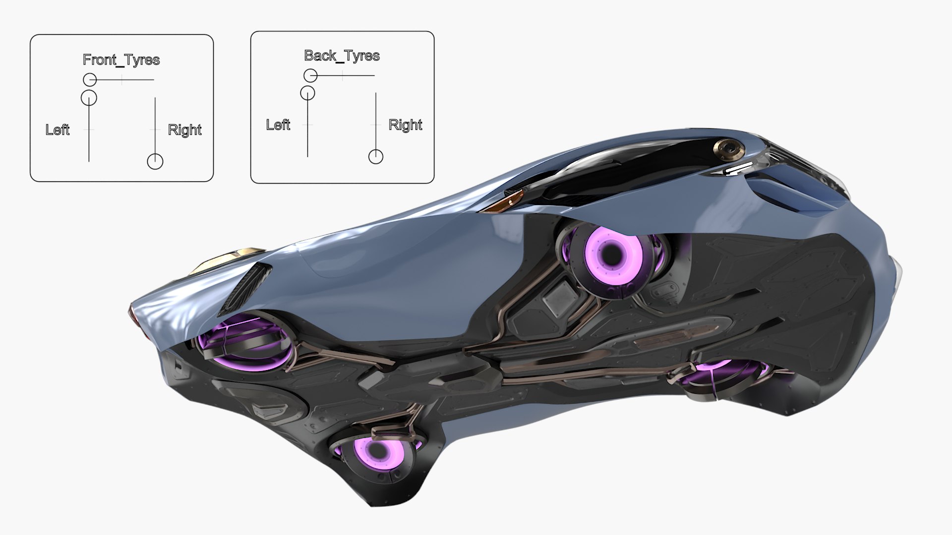 3D Model Futuristic Flying Car Blue Rigged - TurboSquid 2346544