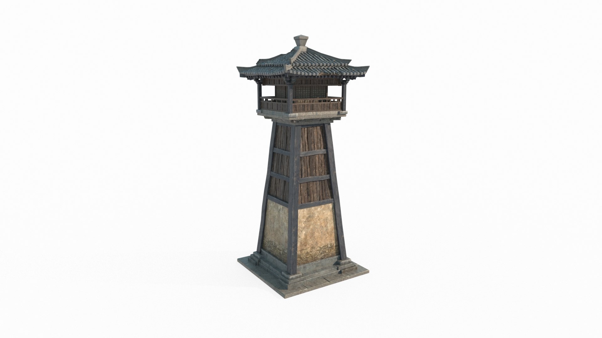 3D The Asian Ancient Architecture Watchtower Model - TurboSquid 2356827
