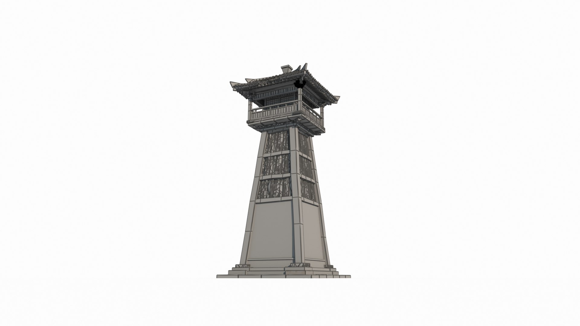 3D The Asian Ancient Architecture Watchtower Model - TurboSquid 2356827