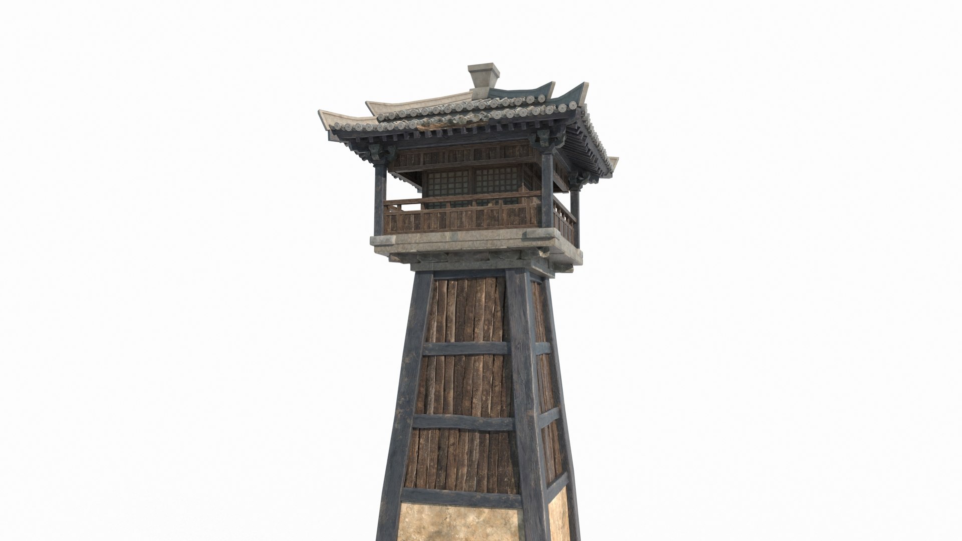 3D The Asian Ancient Architecture Watchtower Model - TurboSquid 2356827