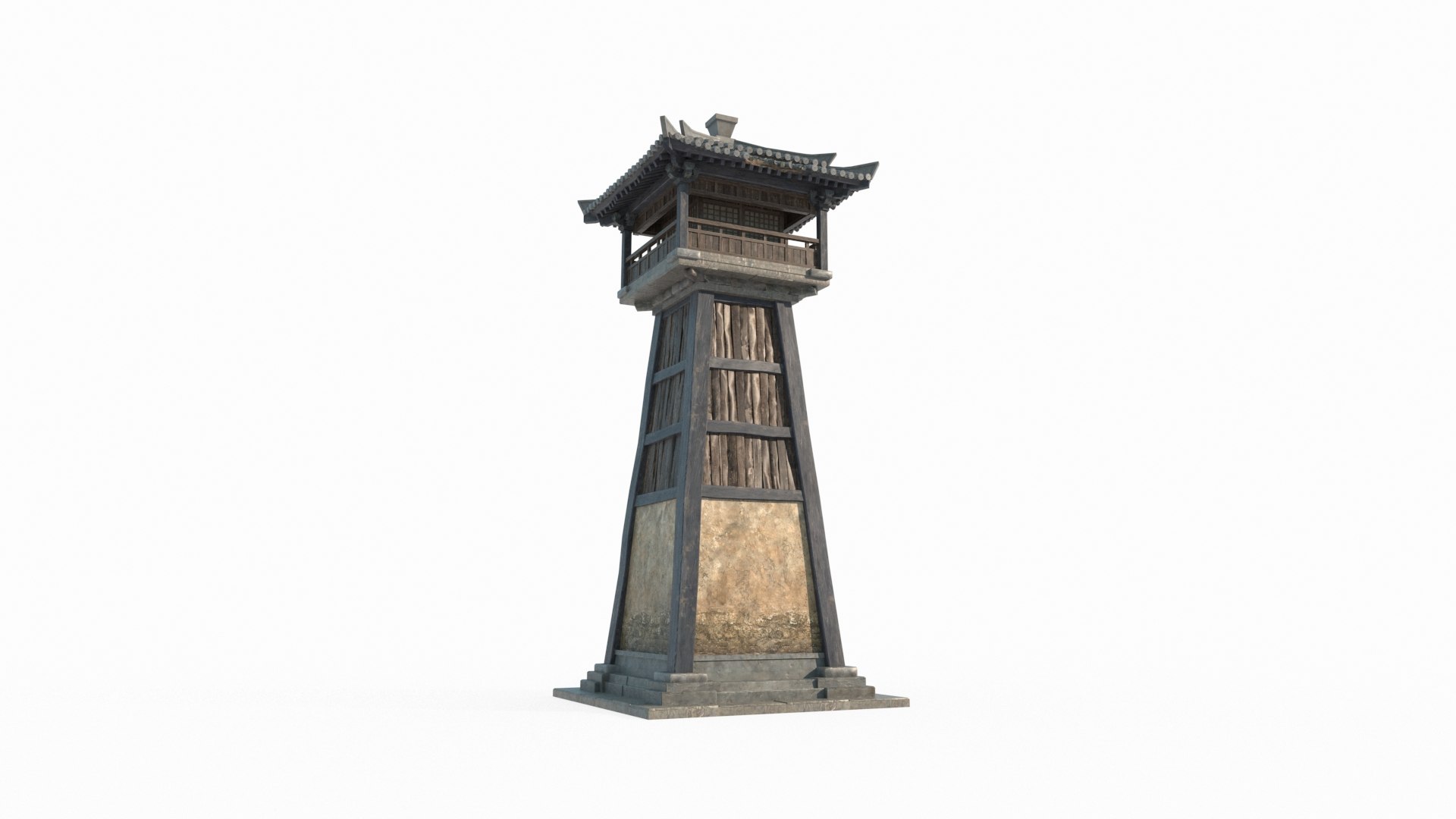 3D The Asian Ancient Architecture Watchtower Model - TurboSquid 2356827