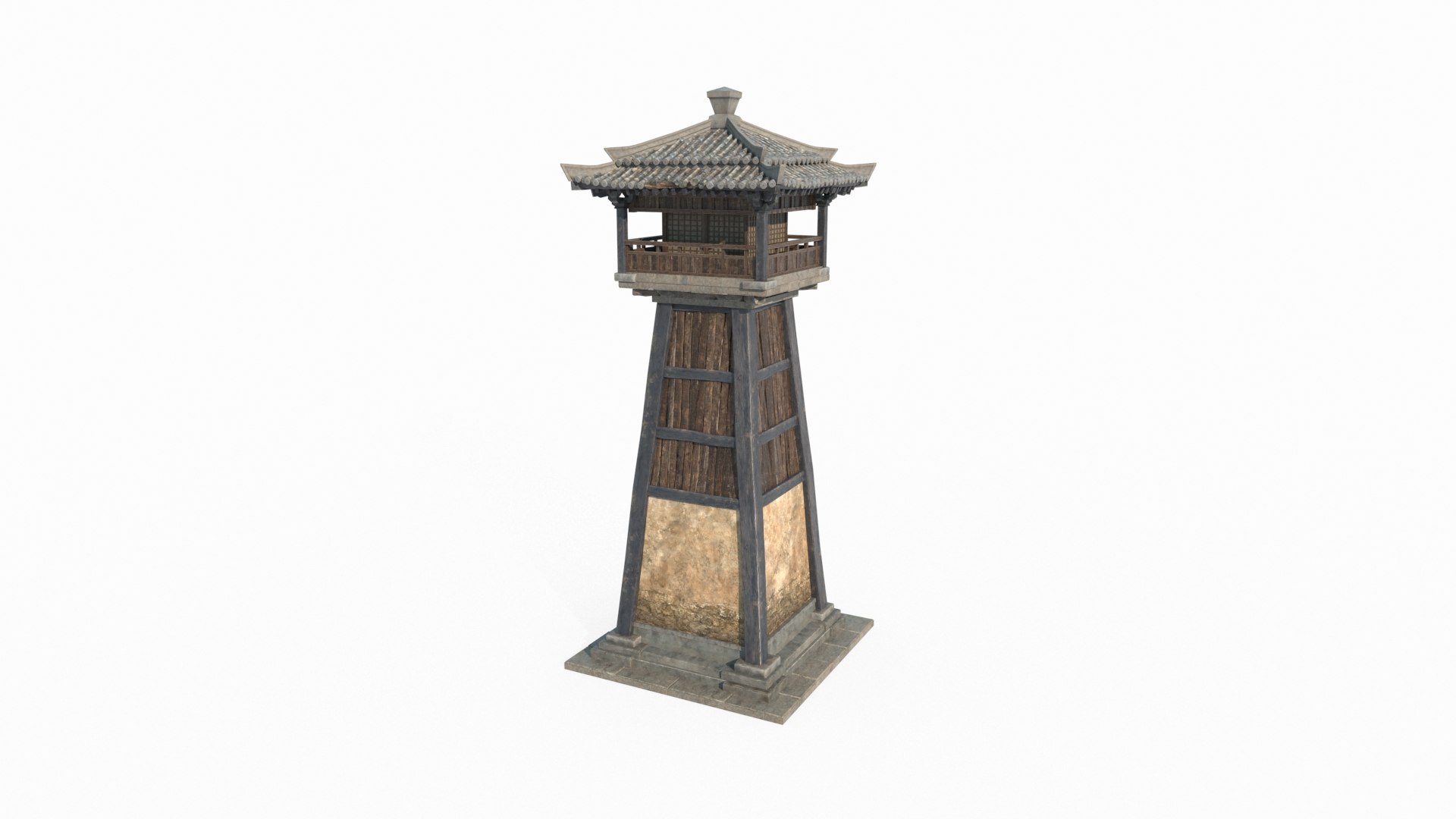 3D The Asian Ancient Architecture Watchtower Model - TurboSquid 2356827