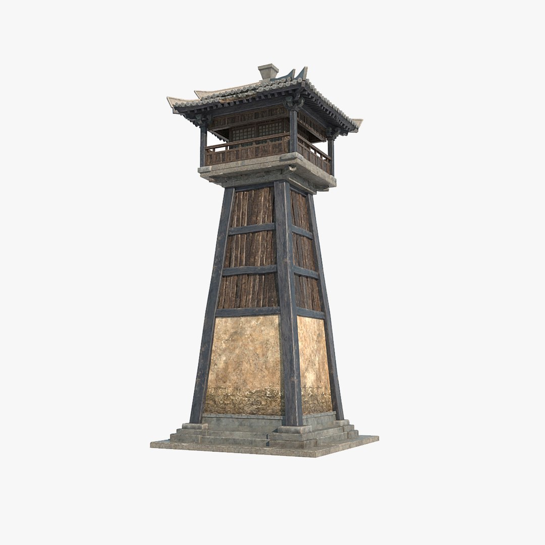 3D The Asian Ancient Architecture Watchtower Model - TurboSquid 2356827