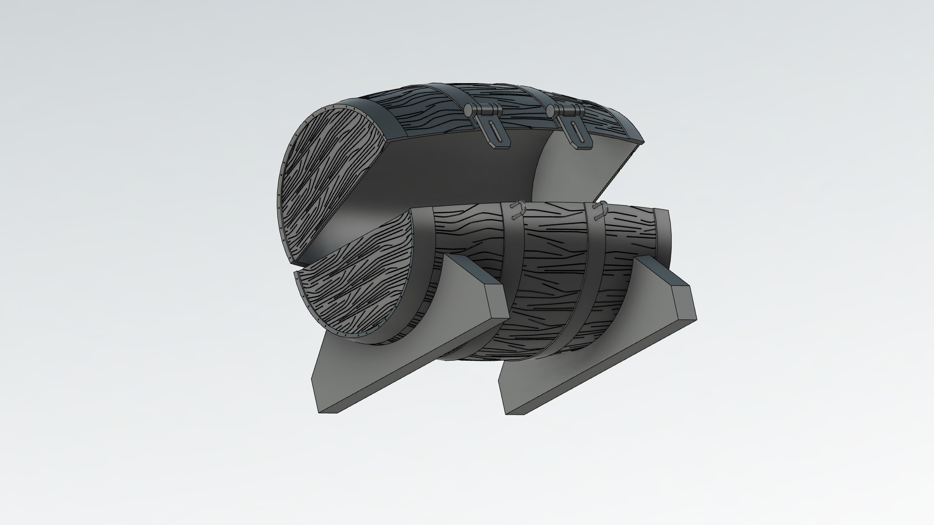 3D Oaken Barrel Chest - Hinged - Locking Hasps - TurboSquid 2240158