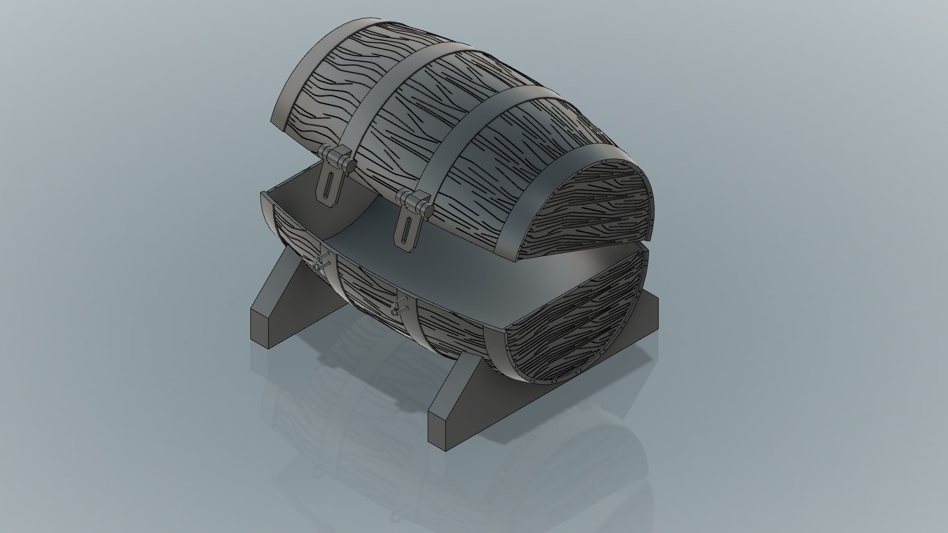 3D Oaken Barrel Chest - Hinged - Locking Hasps - TurboSquid 2240158