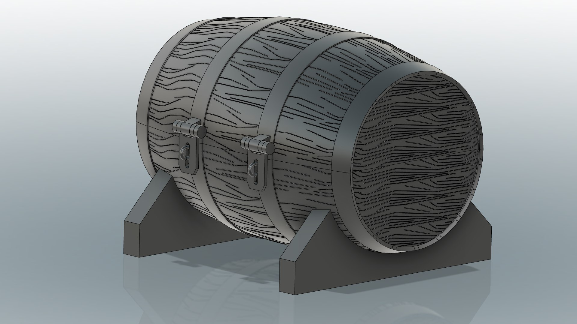 3D Oaken Barrel Chest - Hinged - Locking Hasps - TurboSquid 2240158