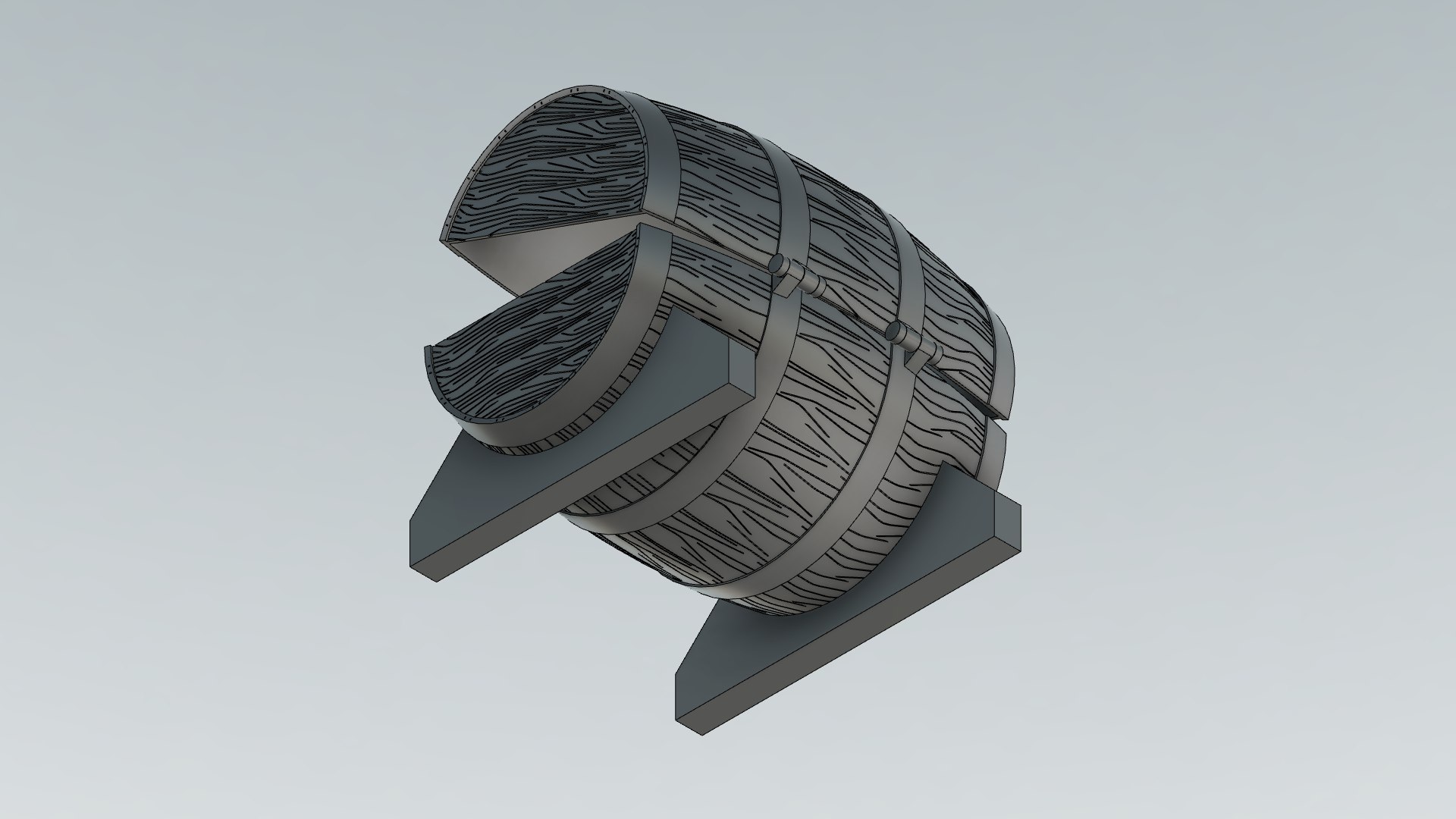 3D Oaken Barrel Chest - Hinged - Locking Hasps - TurboSquid 2240158
