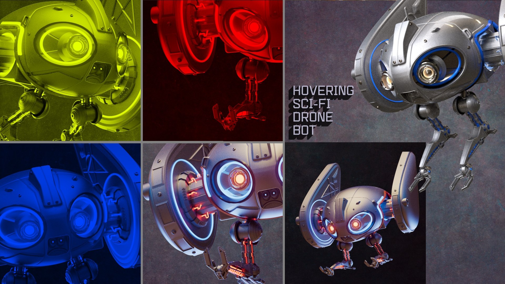 3D Hovering SciFi Drone Bot - TurboSquid 1997187