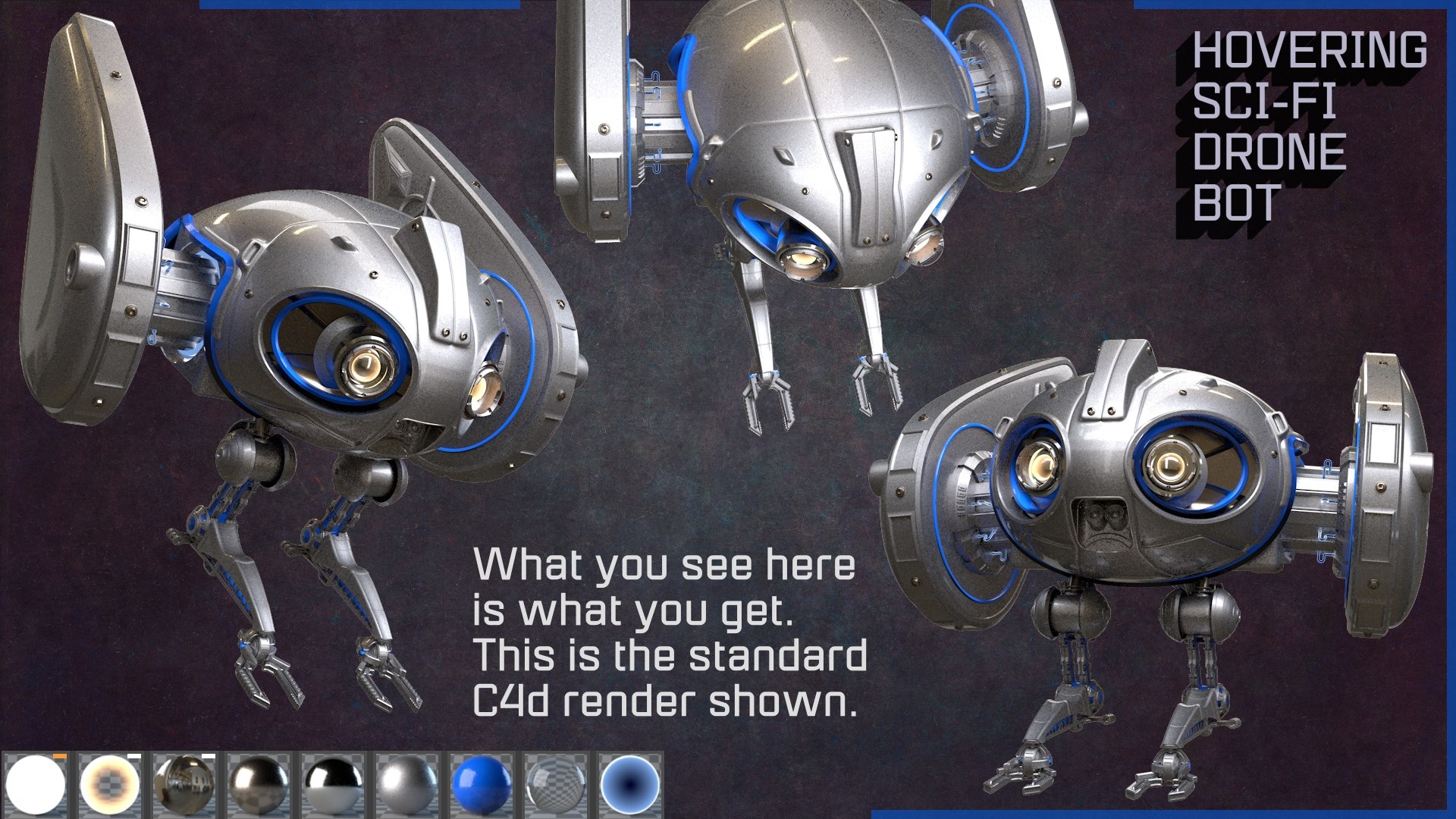 3D Hovering SciFi Drone Bot - TurboSquid 1997187