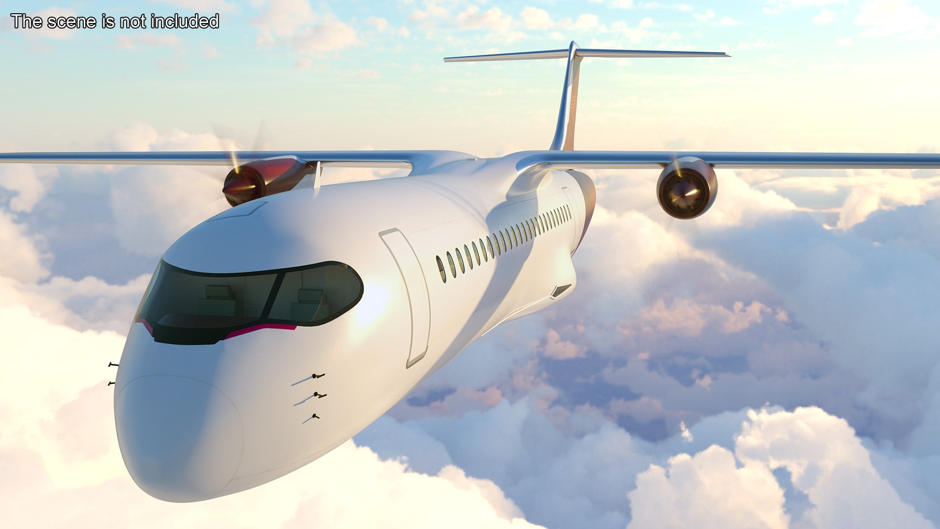 Concept Modern Aircraft Turboprop 3D Model - TurboSquid 2279706