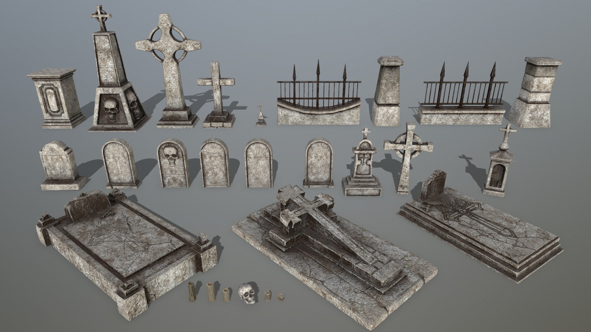 Skull tombstone 3D model - TurboSquid 1635896