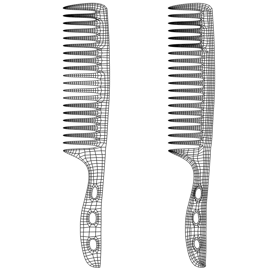 3D Tooth Tail Comb Model - TurboSquid 2091087