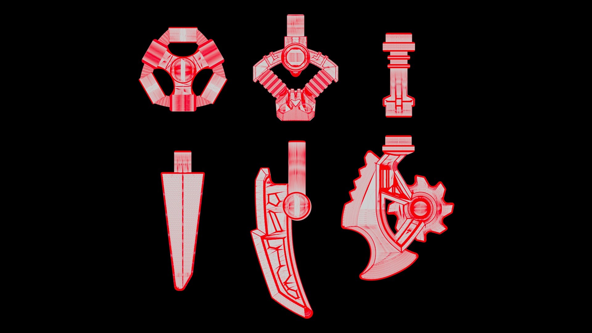 3D Lego Ninjago Weapon Pack Matchable Model - TurboSquid 1840336