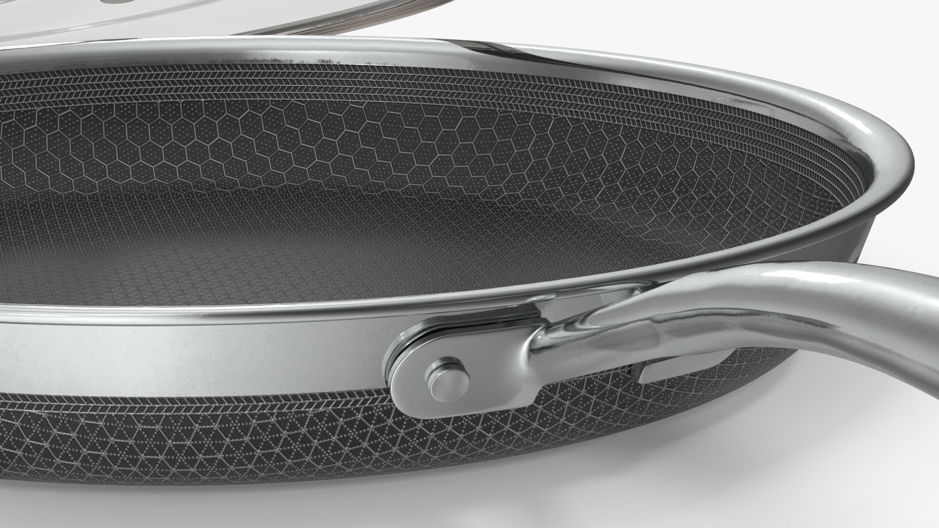 HexClad Hybrid Nonstick Pan With Lid 12-inch 3D Model - TurboSquid 2194043