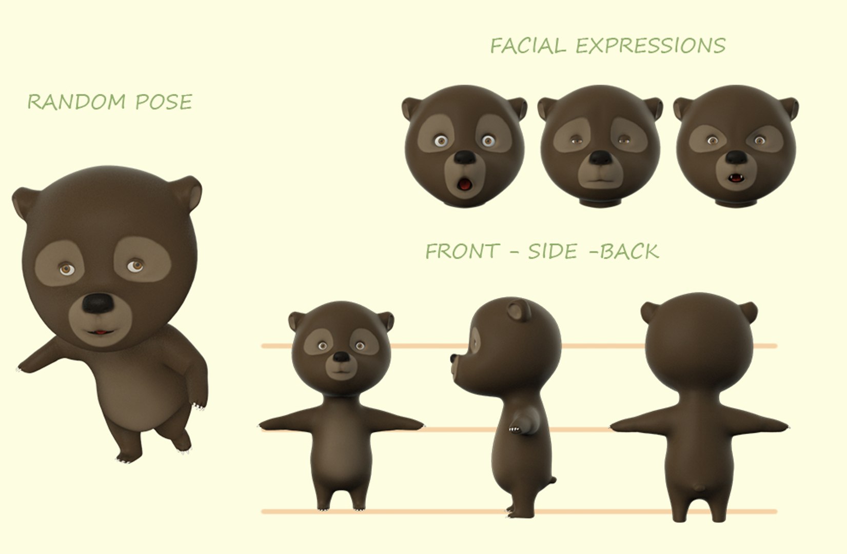 Max Rigged Cartoon Bear Character