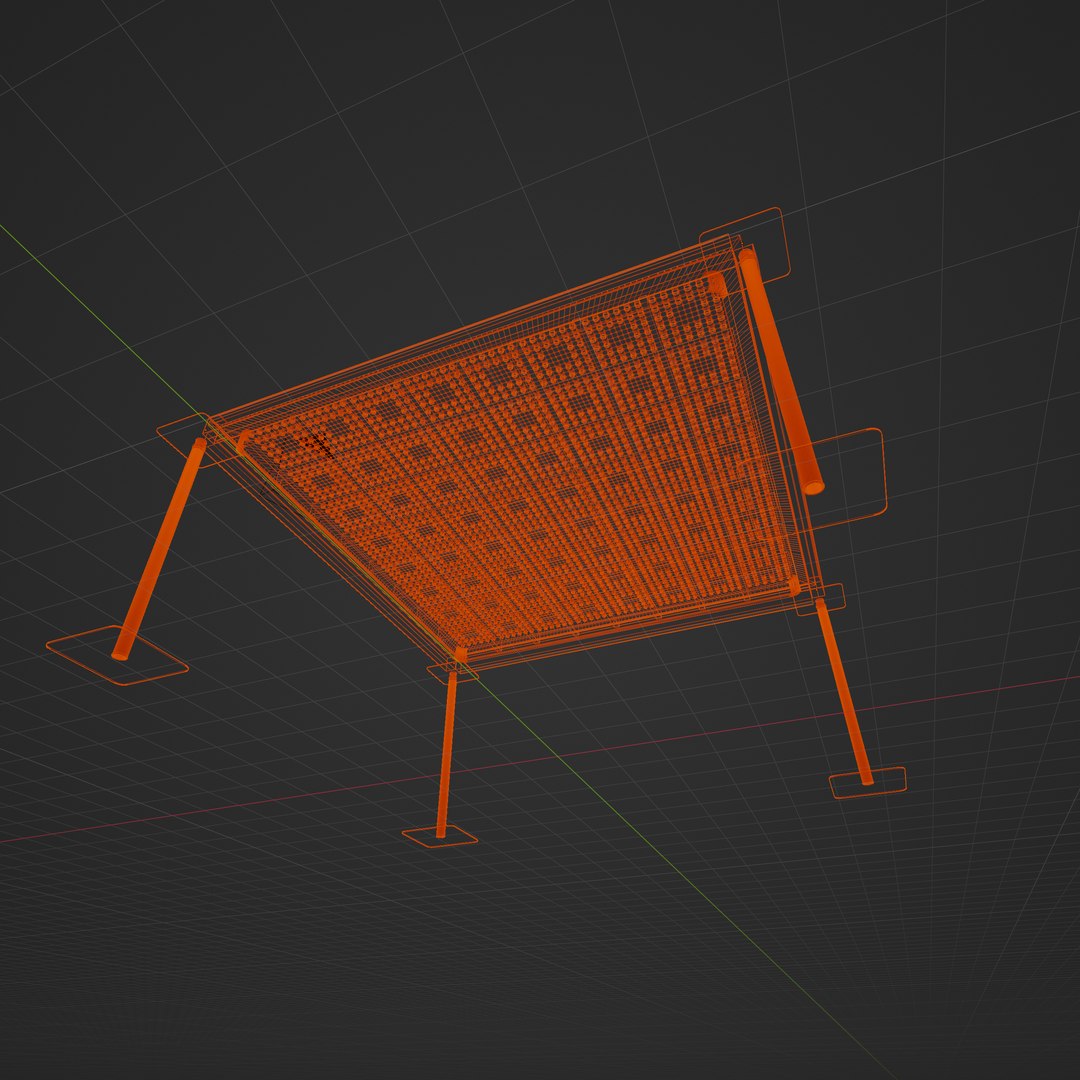 3D Perforated Raised Floor with Pedestals and Stringer - TurboSquid 1826148
