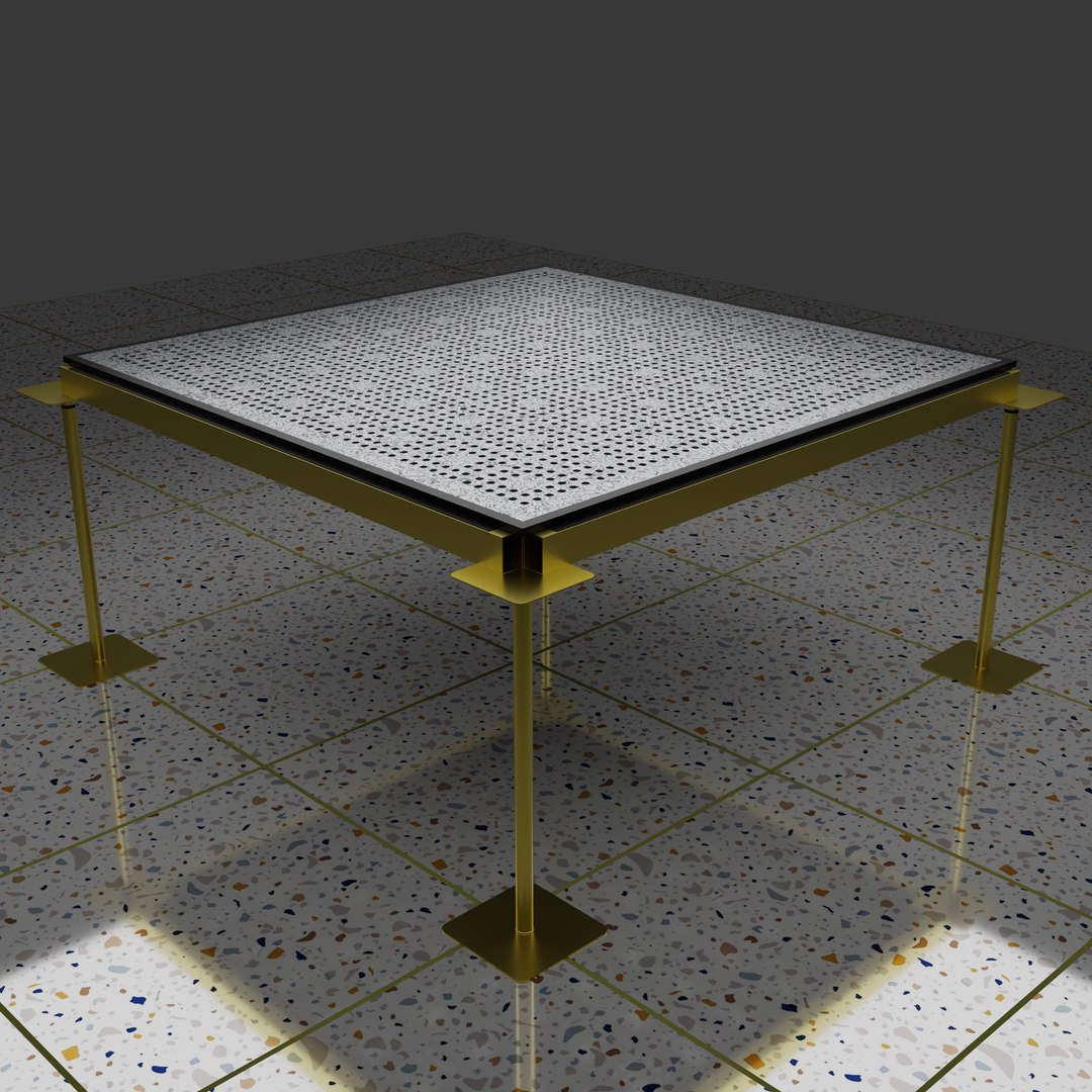 3D Perforated Raised Floor with Pedestals and Stringer - TurboSquid 1826148