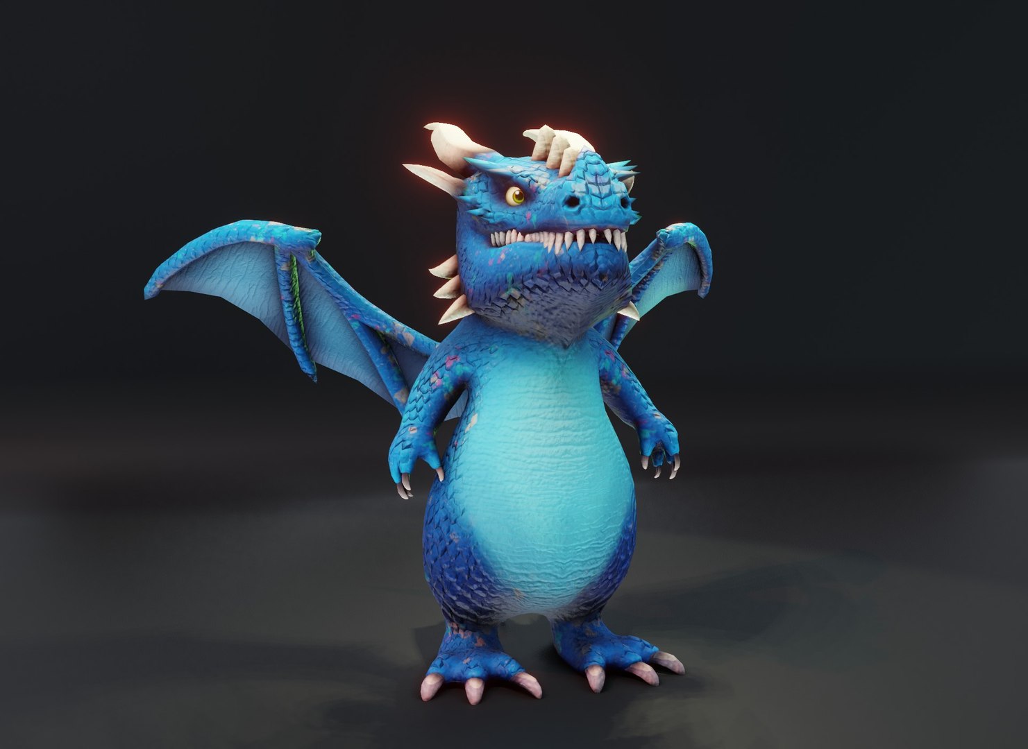 Cartoon Blue Dragon Rigged Low-poly 3D Model 3D Model - TurboSquid 2167324