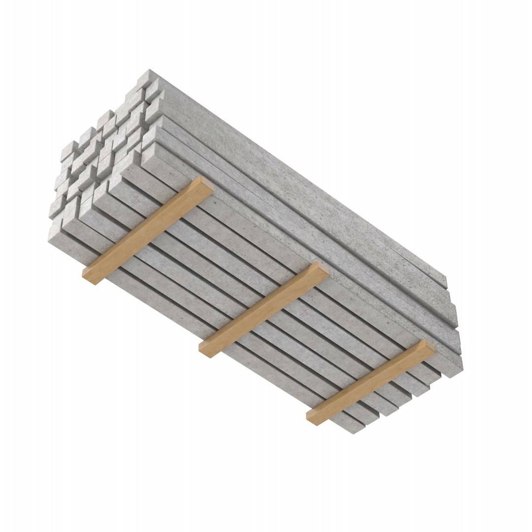 Concrete Slabs On Wood Planks 3D model - TurboSquid 2142048