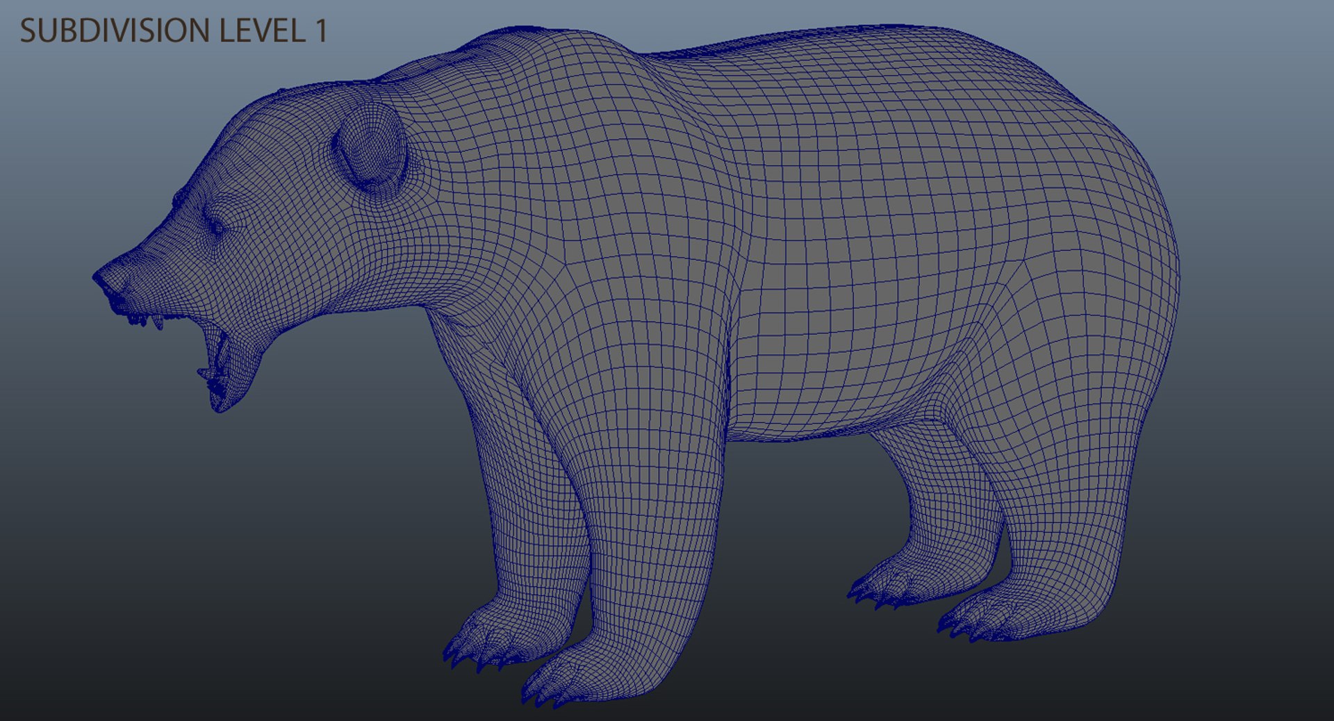 3d bear 2 fur model