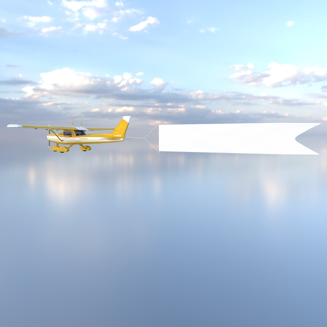 Airplane Advertising Flying Sky Banner Model - TurboSquid 2210691
