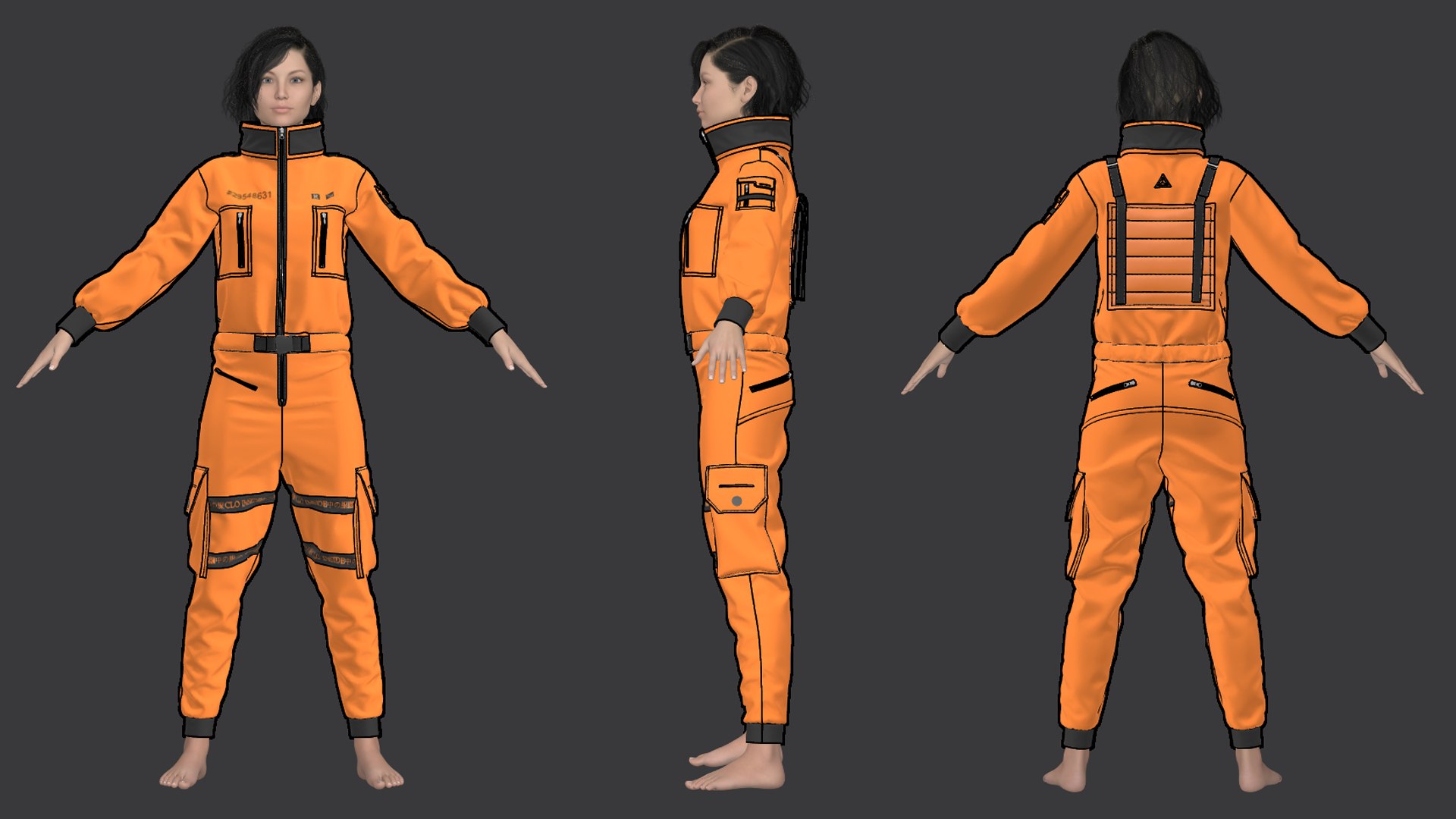 3D Model Female Overalls Marvelous Designer Project - TurboSquid 1726228