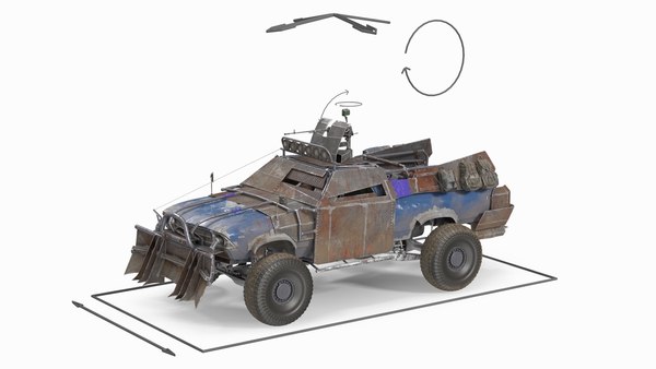 3D модель Постапокалиптическая машина с оснащением - TurboSquid 2191651