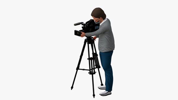 3d model man camera woman