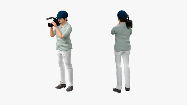 3d model man camera woman