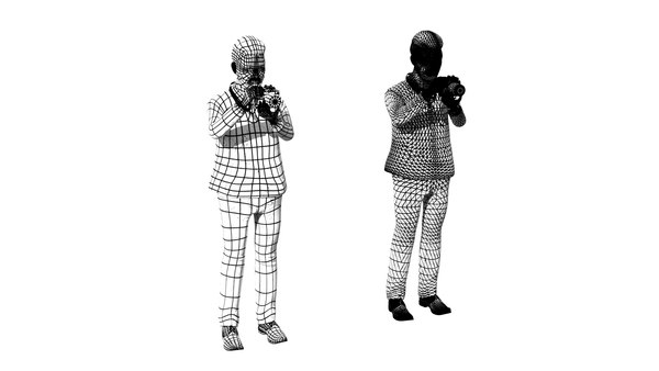 3d model man camera woman