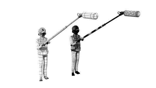 3d model man camera woman